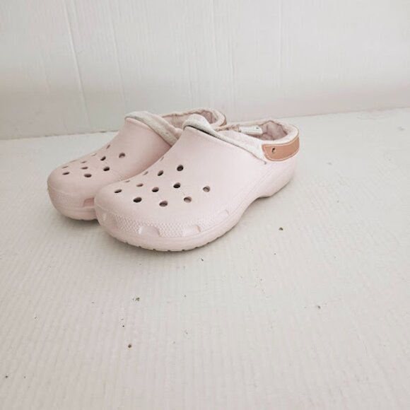 CROCS | Shoes | Crocs Womens Lined Pink Pale Shoes | Poshmark